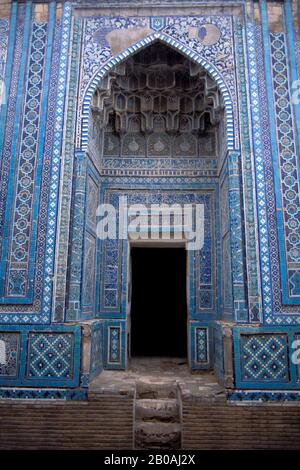 The Registan complex at Samarkand Uzbekistan detail showing minarets ...