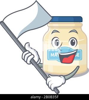 A funny cartoon character of mayonnaise holding a menu Stock Vector ...