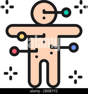 Voodoo doll vector icon. Flat style illustration. EPS 10 vector Stock ...