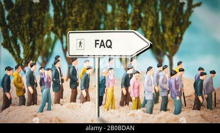 Street Sign the Direction Way to FAQ Stock Photo - Alamy
