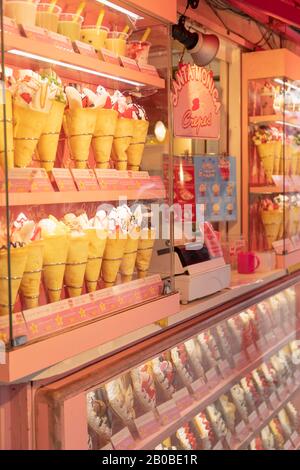 Japan, Honshu, Tokyo, Crepe Shop, Window Display of Plastic Food Stock ...