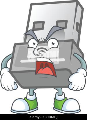 Cartoon character of adapter connector with smile expression. Vector ...