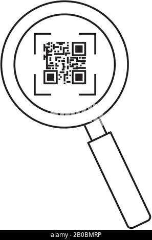 classic qr code with magnifying glass Stock Vector Image & Art - Alamy