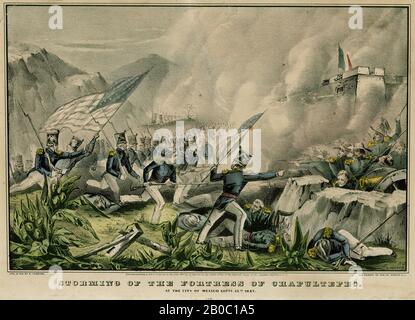 Mexican-American War. The storming of Chapultepec, Sept. 13th 1847 / drawn on stone, printed in ...