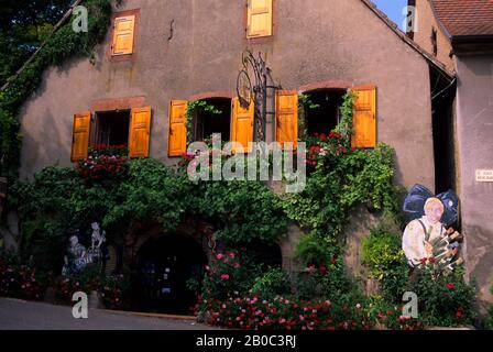 FRANCE, ALSACE REGION, WINE COUNTRY NEAR COLMAR, VINEYARDS Stock Photo ...
