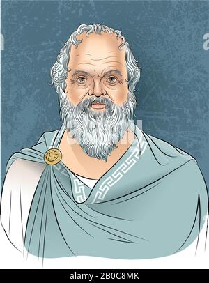 Socrates portrait illustration. Famous greek philosopher Socrates ...