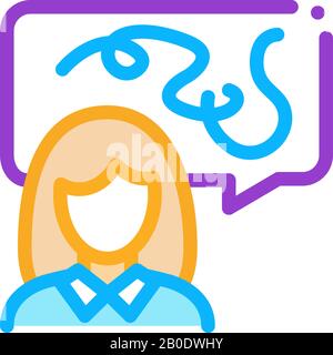 Incoherent Speech Icon Vector Outline Illustration Stock Vector Image ...