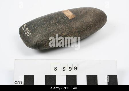 A wedge-shaped cut stone ax, wide-open to the cut., Tools, weapon ...