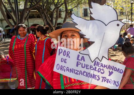Oaxaca, Mexico - Members of the Triqui ethnic group protest ...