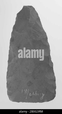 polished flint stone chisel, ax, stone, flint, length: 6.3 cm ...