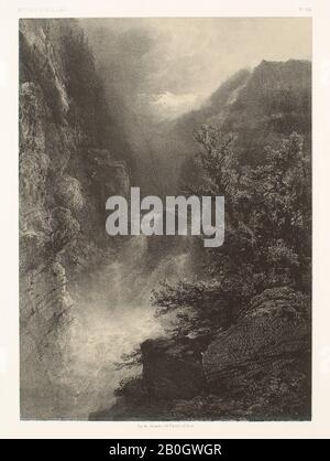 Alexandre Calame, Landscape, 1855, lithograph with two stones on wove ...