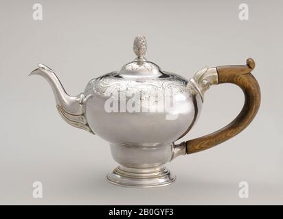 Benjamin Burt, Teapot, c. 1765, silver and wood Stock Photo - Alamy