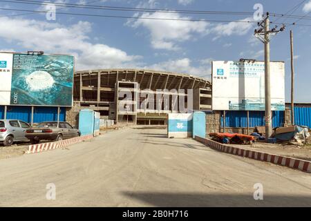 Construction work in Addis Ababa at night Stock Photo - Alamy
