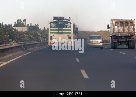 01.11.2019, Addis Ababa, Addis Ababa, Ethiopia - Road traffic on the ...