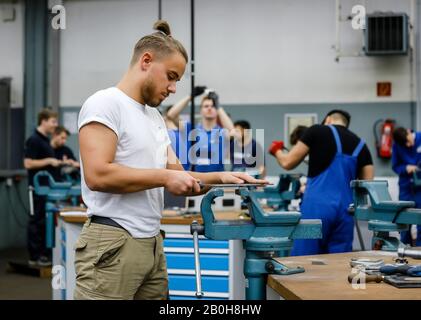 Basic metalworking training at a German vocational school Stock Photo ...