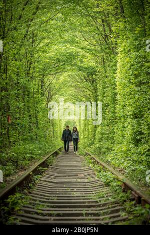 Tunnel of love Klevan , Ukraine Stock Photo - Alamy