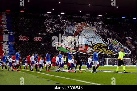 A view of the pitch before the UEFA Europa League match at Ibrox ...