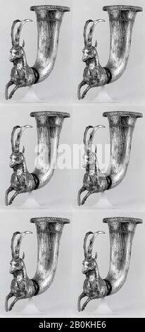 This silver rhyton terminating in the forepart of a stag Hittite Empire ...