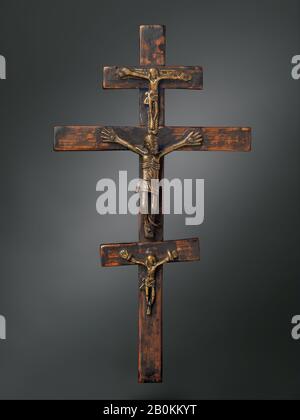 Triple Crucifix Central figure, 16th–17th century; top and bottom ...