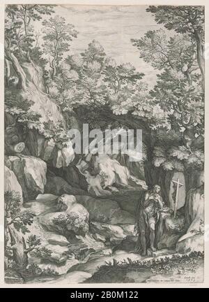 Mary Magdalen Repentant in the Wilderness 1953 by Cornelis Cort Stock ...