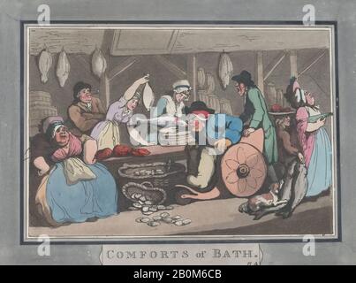 Comforts of Bath, Plate 7 January 6, 1798 Thomas Rowlandson. Comforts ...