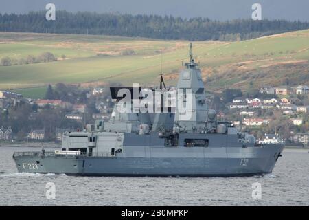 FGS Hessen (F221), a F124 Sachsen-class frigate of the German Navy ...