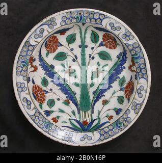 Iznik ceramics, 16th-17th century. Polychrome glazed Ottoman pottery is ...