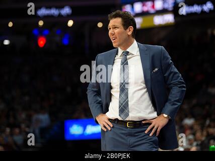Sacramento Kings head coach Luke Walton talks to officials during an ...
