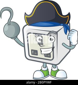 Calm one hand Pirate power supply unit black color mascot design ...