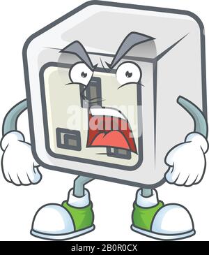 cartoon character of USB power socket with angry face Stock Vector ...