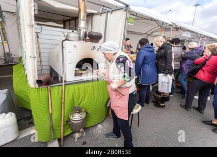 Samara, Russia - October 5, 2019: Traditional fast food doner kebab ...