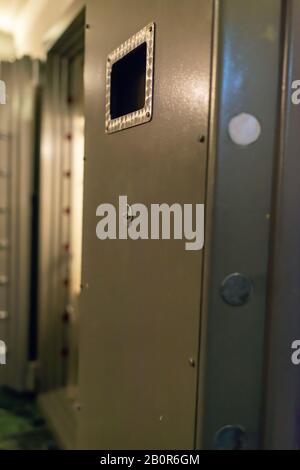 Opened old-fashioned solid vault door of a bank Stock Photo - Alamy