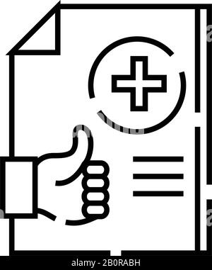 Adding info line icon, concept sign, outline vector illustration ...