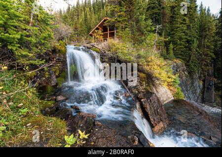 Lake Agnes Waterfall, Lake Louise, Banff National Park, Canadian ...