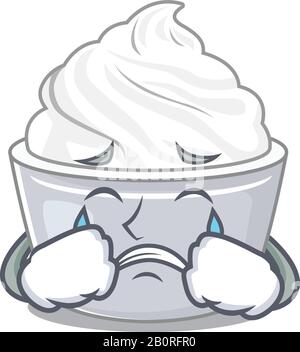 cartoon character concept sour cream having clock Stock Vector Image ...