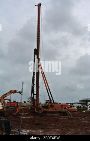 A Llamada CFA piling rig, owned by Van Elle, operating on a ...