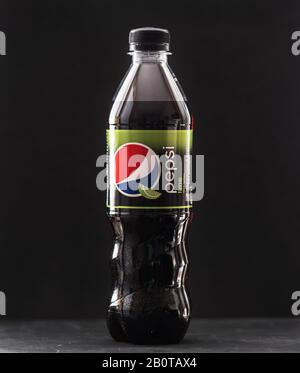 Pepsi can on dark background. Pepsi is a carbonated soft drink produced ...