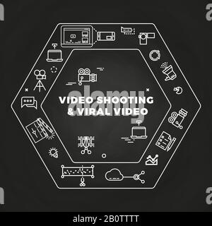 Digital production line icon concept. Digital production flat vector ...