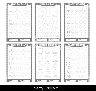 Learn shapes and geometric figures. Preschool or kindergarten worksheet ...