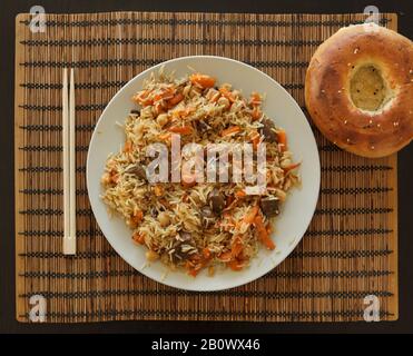 National kitchen Plov, Uzbekistan Stock Photo - Alamy
