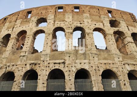 bottom view of antique Colosseum ruins in Rome, Italy Stock Photo - Alamy