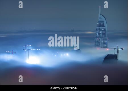 Downtown Dubai in heavy fog, United Arab Emirates Stock Photo - Alamy