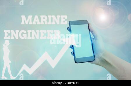Word writing text Marine Engineer. Business photo showcasing incharge ...
