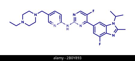 Abemaciclib cancer drug molecule, illustration Stock Photo - Alamy