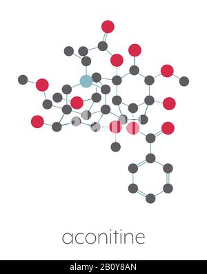Aconitine molecule, illustration Stock Photo - Alamy