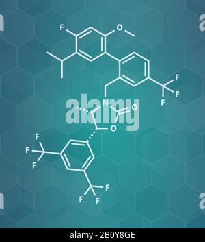 Anacetrapib hypercholesterolemia drug molecule, illustration Stock ...