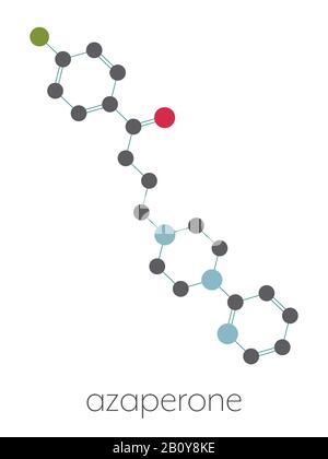 Azaperone antipsychotic drug molecule. Stylized skeletal formula ...