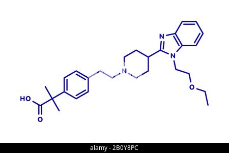 Bilastine antihistamine drug molecule, illustration Stock Photo - Alamy