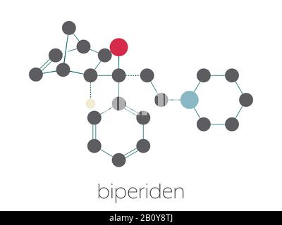 Biperiden Parkinson's disease drug molecule, illustration Stock Photo ...