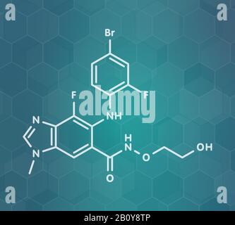 Binimetinib cancer drug molecule, illustration Stock Photo - Alamy